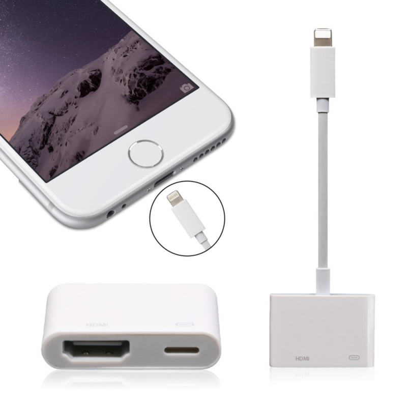 Video, nabíjecí a datová redukce - HDMI / Lightning na Lightning - bílá ...